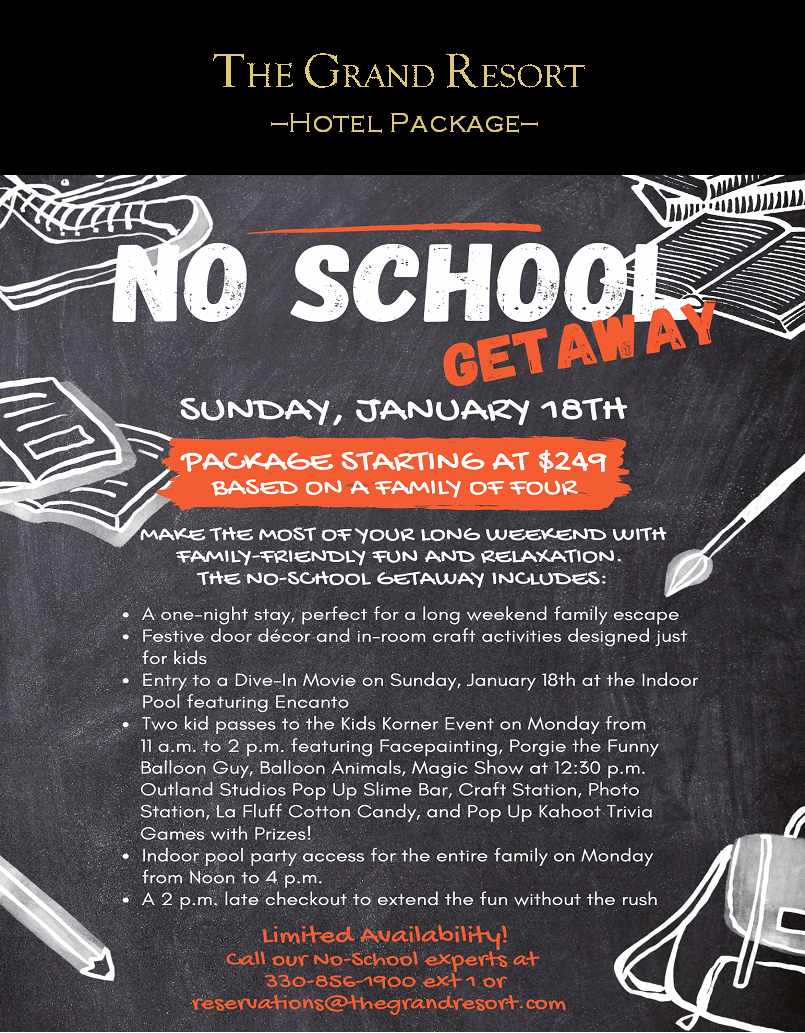 No School Getaway Sunday, January 18th at The Grand Resort - Avalon ...